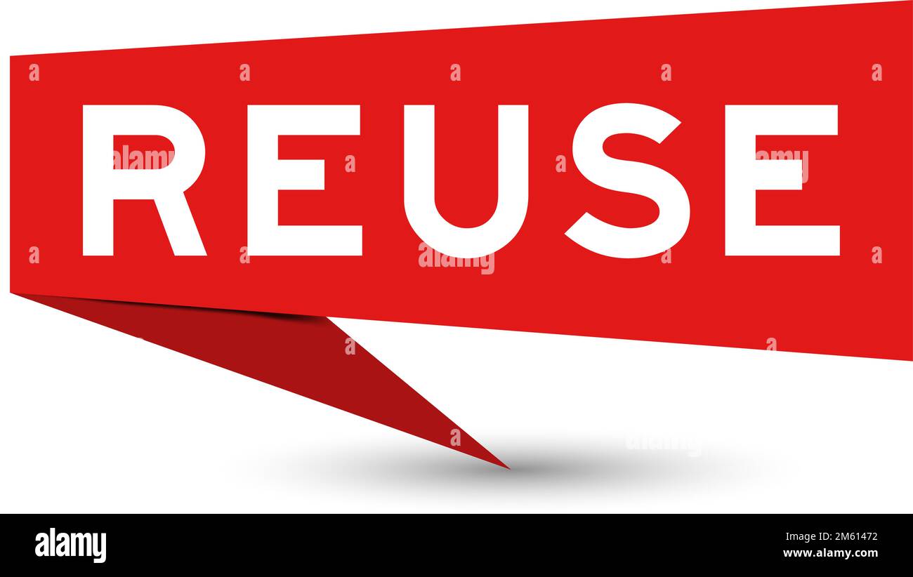 Red color speech banner with word reuse on white background Stock ...