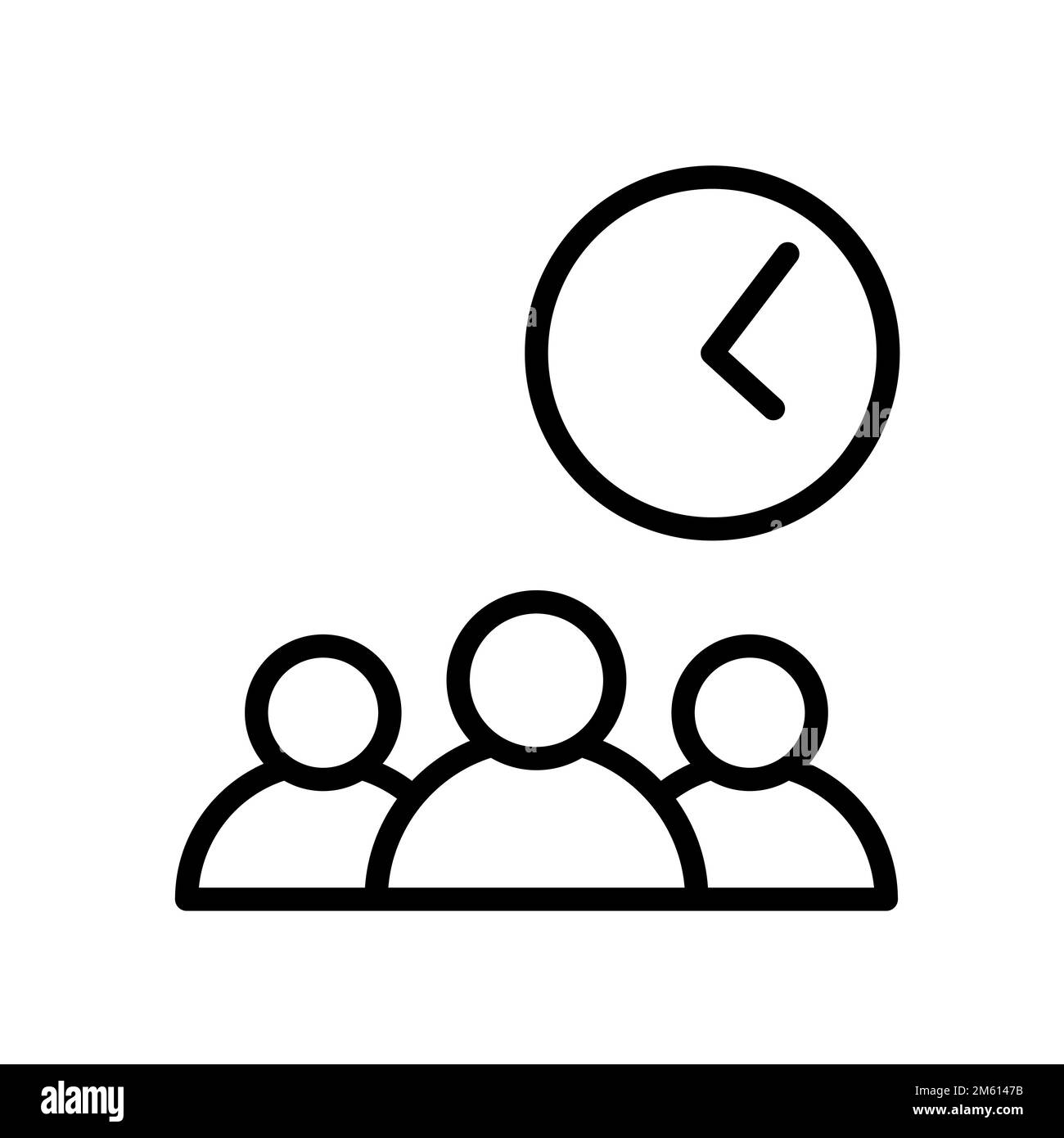 People waiting thin line icon Office team deadline Stock Vector Image ...