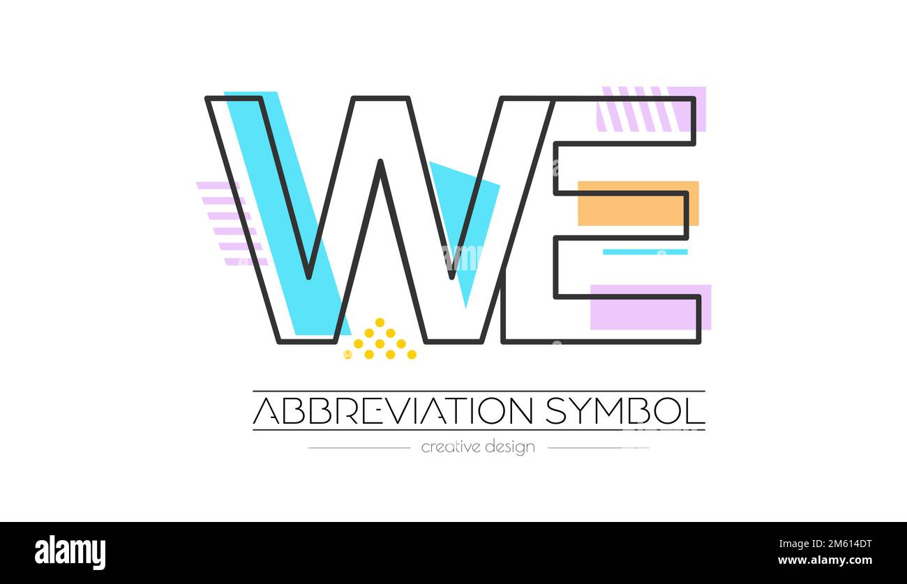Letters W and E. Merging of two letters. Initials logo or abbreviation ...