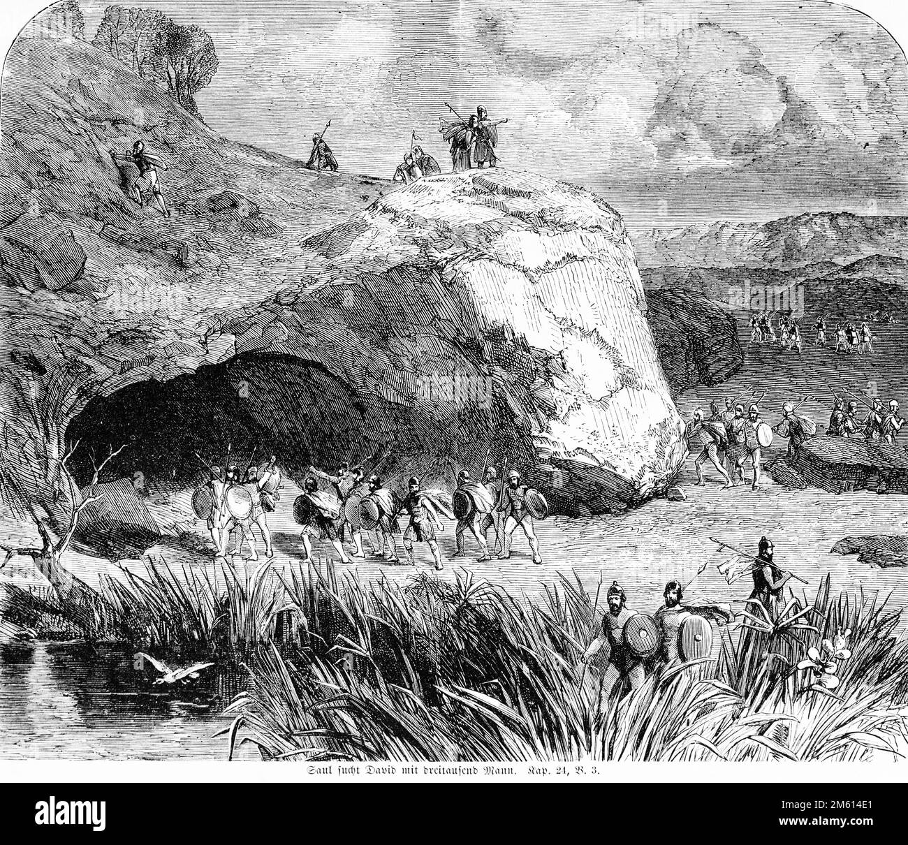 Saul looking for David who was inside the cave, Bible, Old Testament ...