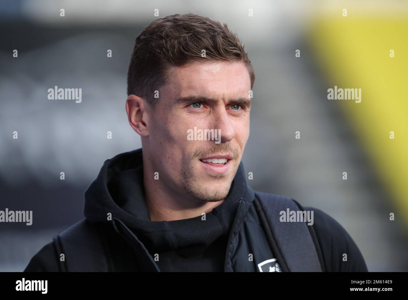 Josh Ruffels #14 of Huddersfield Town arrives at The John Smith's ...
