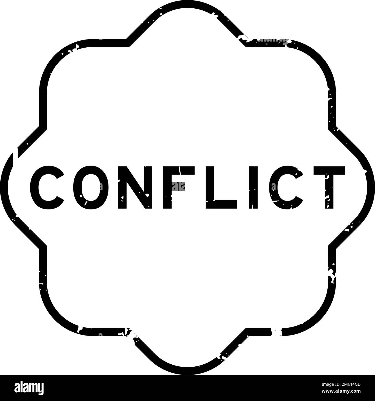 Grunge black conflict word rubber seal stamp on white background Stock ...