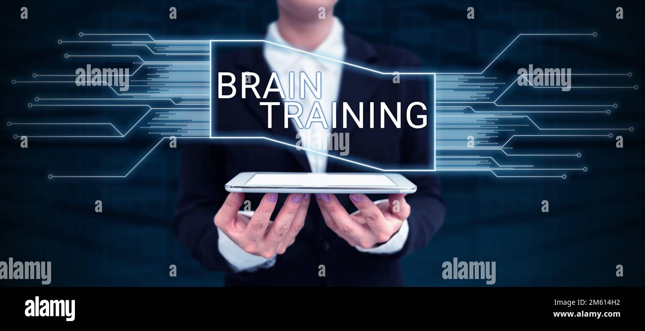 Text caption presenting Brain Training. Concept meaning mental ...