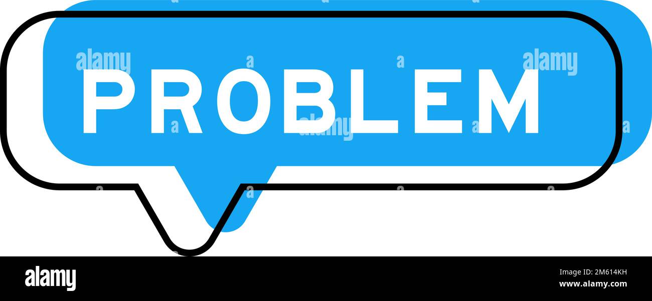 Speech banner and blue shade with word problem on white background ...