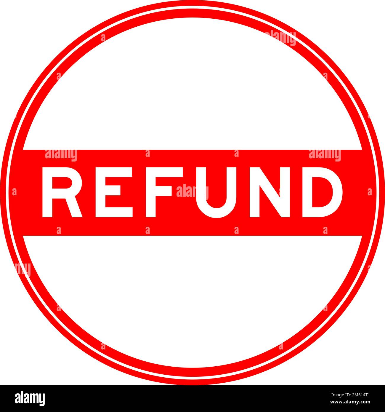 Red color round seal sticker in word refund on white background Stock ...