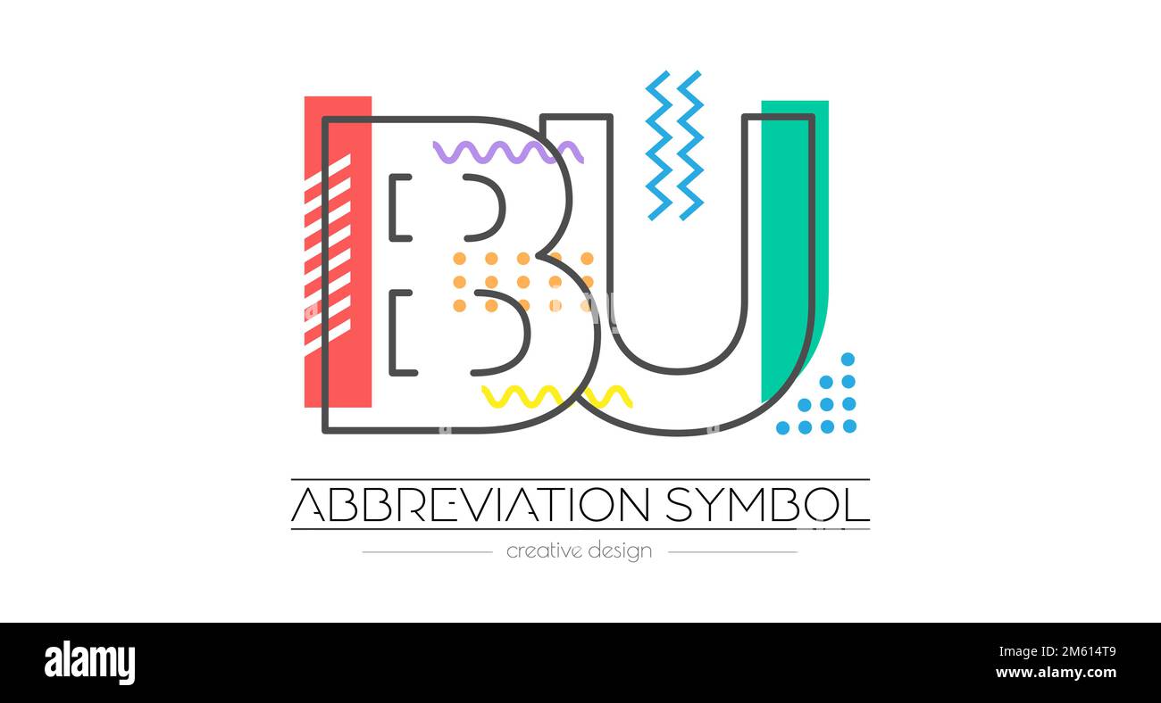 Letters B and U. Merging of two letters. Initials logo or abbreviation ...