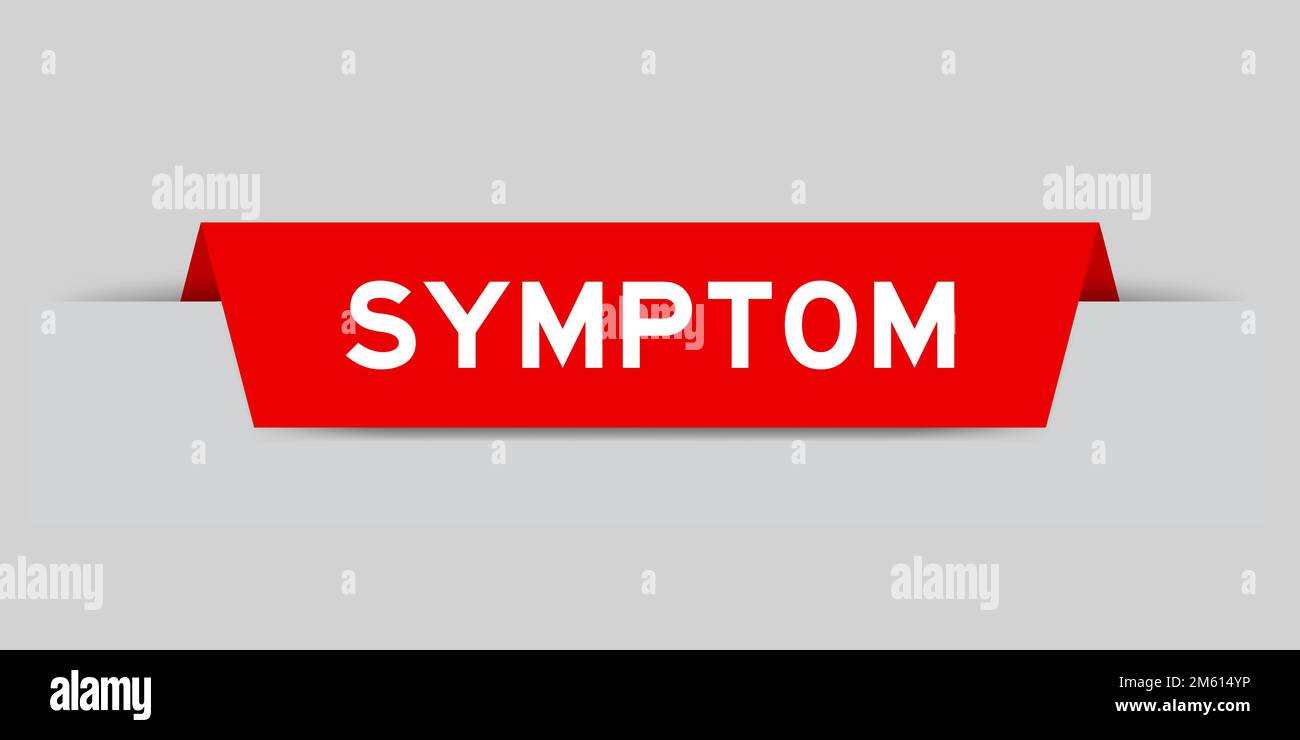 Red color inserted label with word symptom on gray background Stock ...