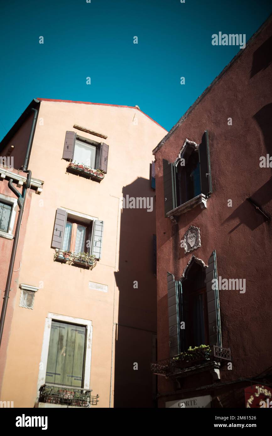 building with Shadow in Venice Stock Photo - Alamy