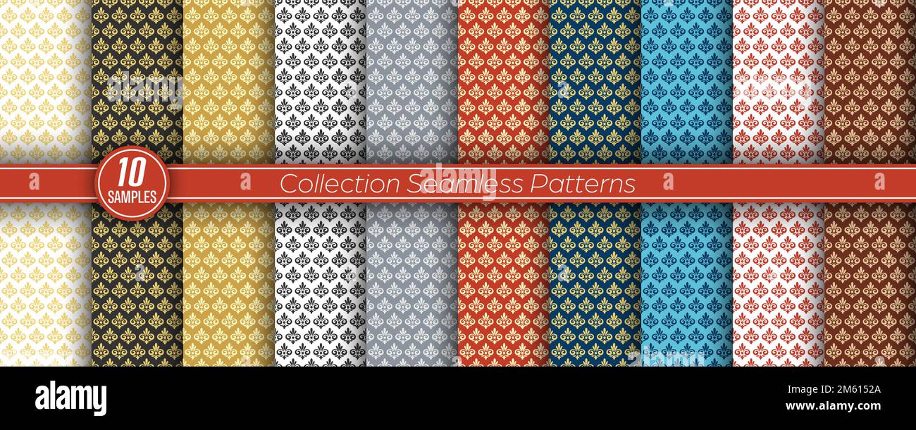 A set of seamless patterns for backgrounds, banners, advertising and ...