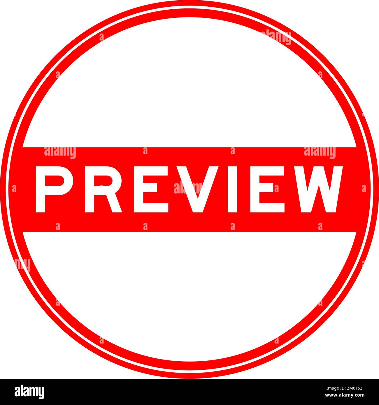 Red color round seal sticker in word preview on white background Stock ...