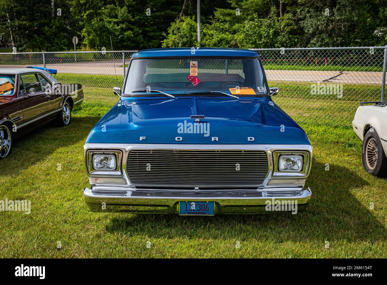 Iola, WI - July 07, 2022: High perspective front view of a 1978 Ford ...