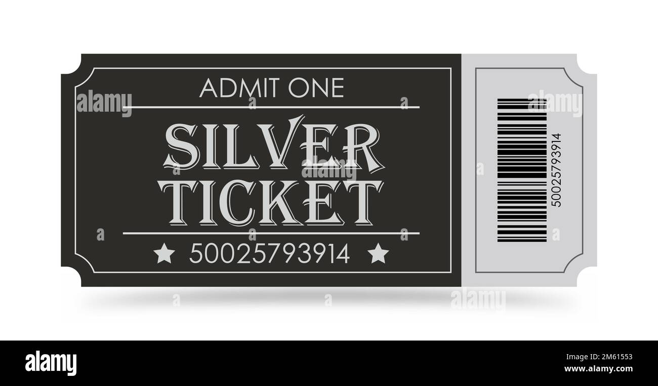 Silver Ticket. Vector illustration for websites, applications, cinemas ...
