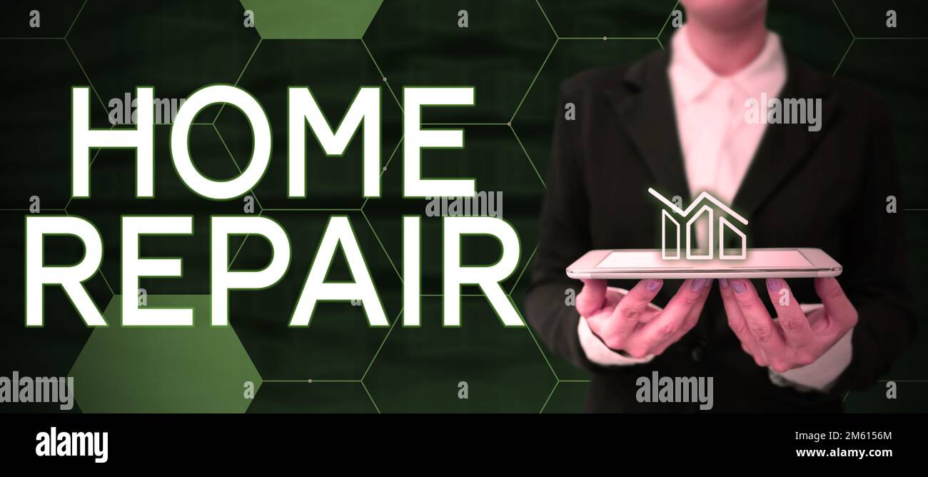 Sign displaying Home Repair. Business overview maintenance or improving ...