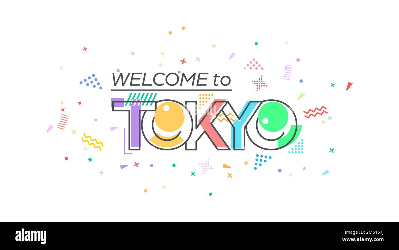Welcome to Tokyo. Vector lettering for greetings, postcards, posters ...