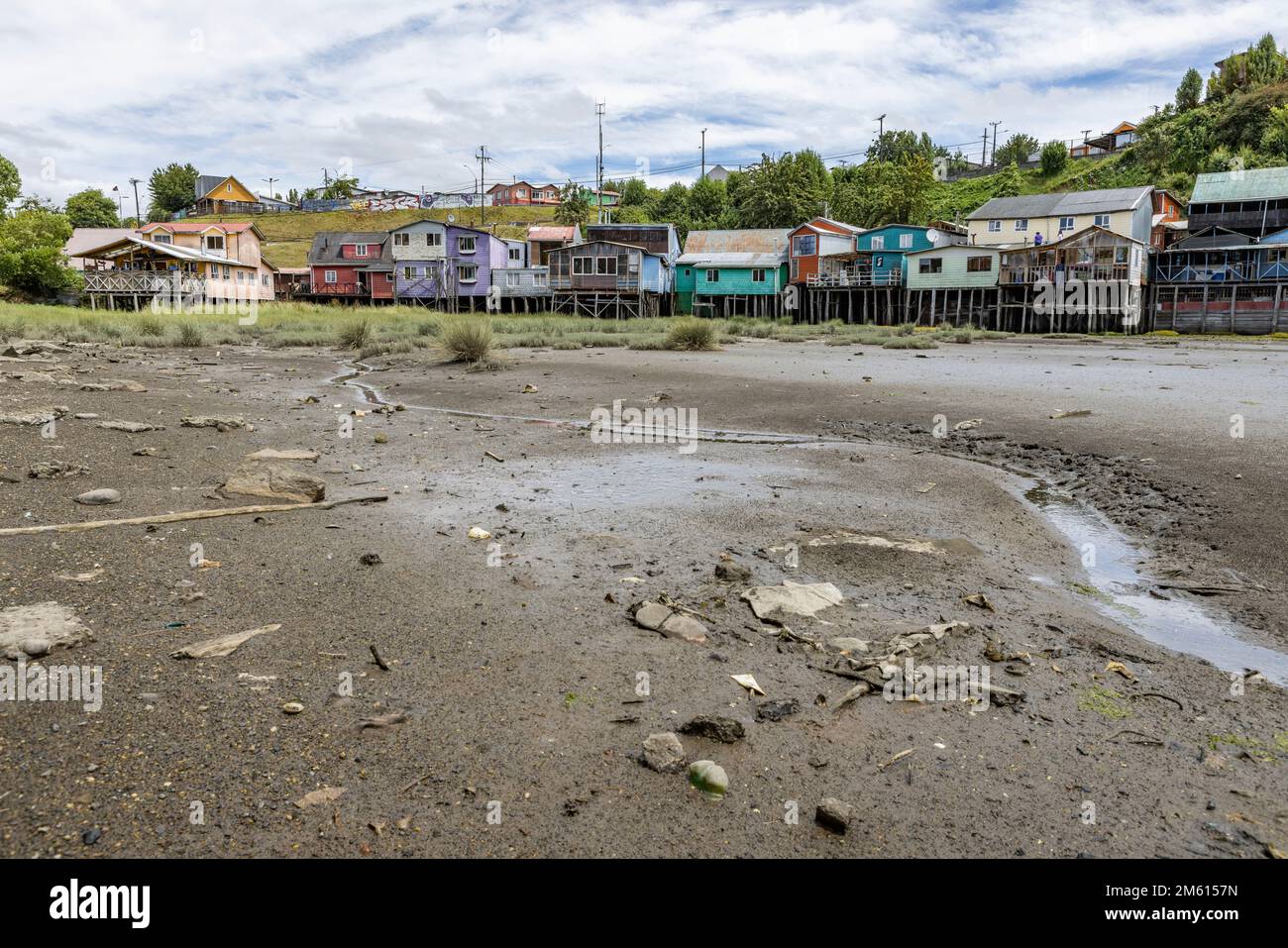 Palafitos de Pedro Montt - colorful stilt houses on Chiloé (Isla Grande ...