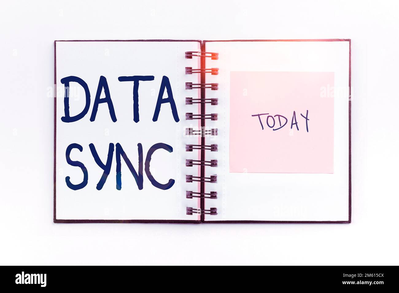 Text caption presenting Data Sync. Business concept data that is continuously generated by ...