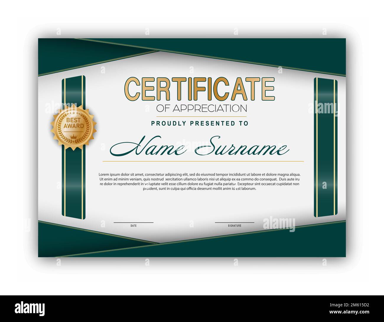 Certificate. The template of the form with the award badge. Modern ...