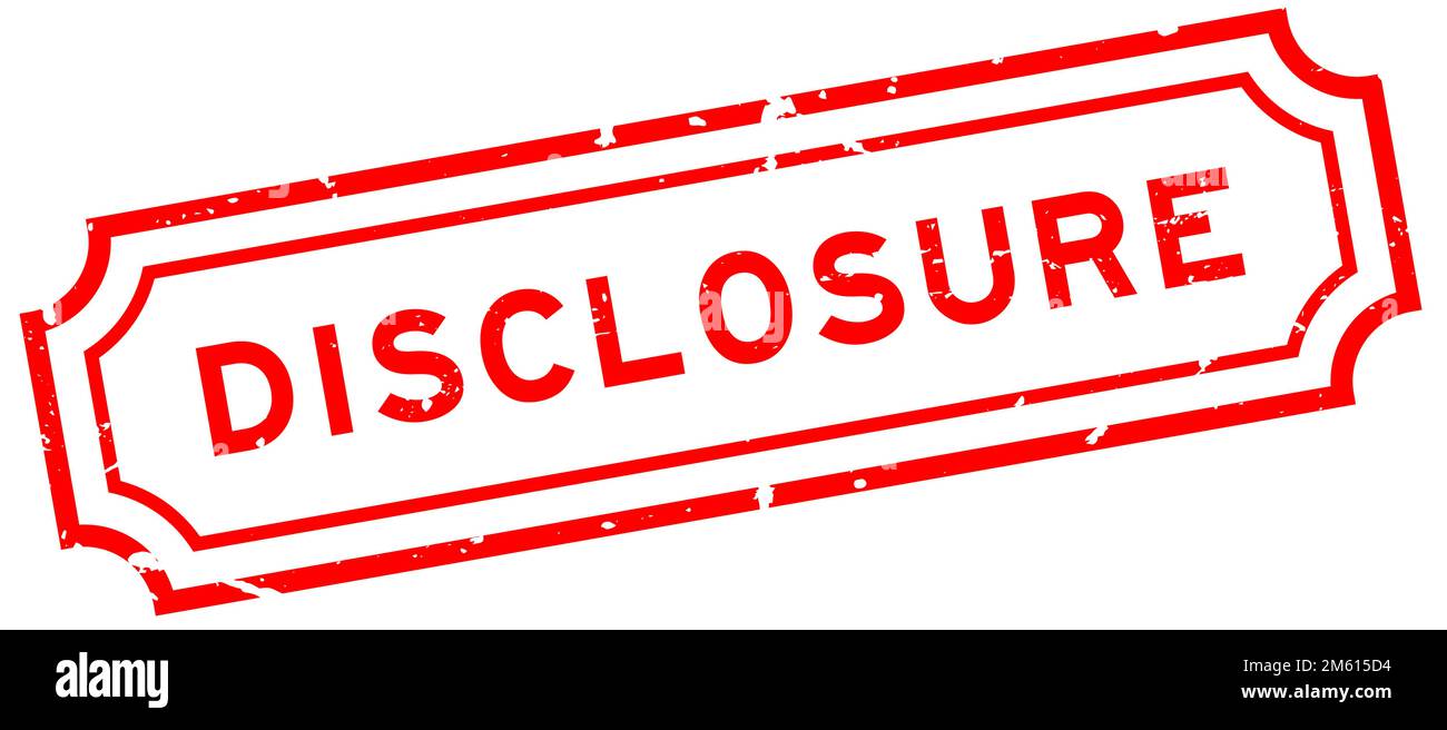 Grunge red disclosure word rubber seal stamp on white background Stock ...