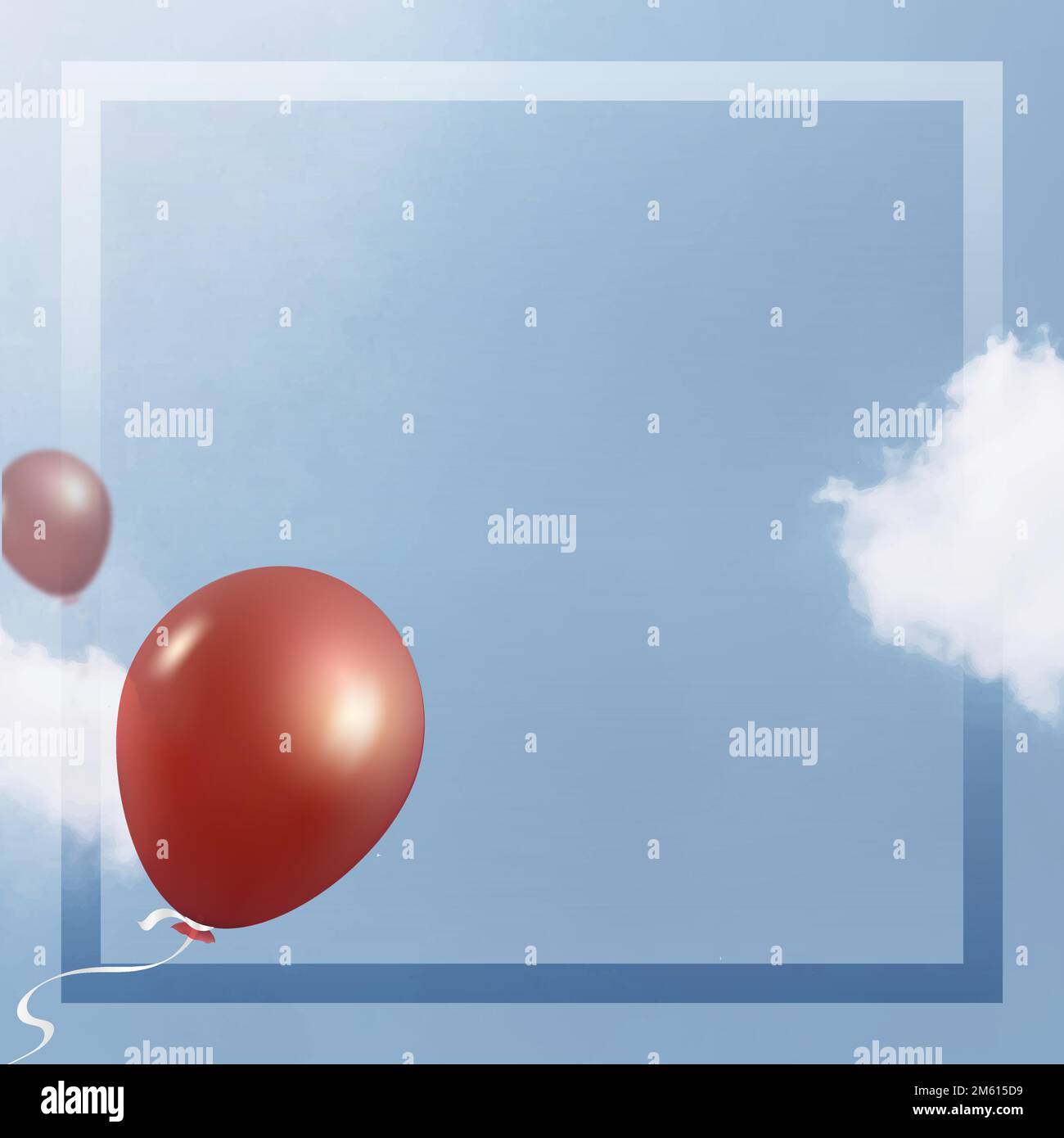 Red flying balloons frame design vector Stock Vector Image & Art - Alamy