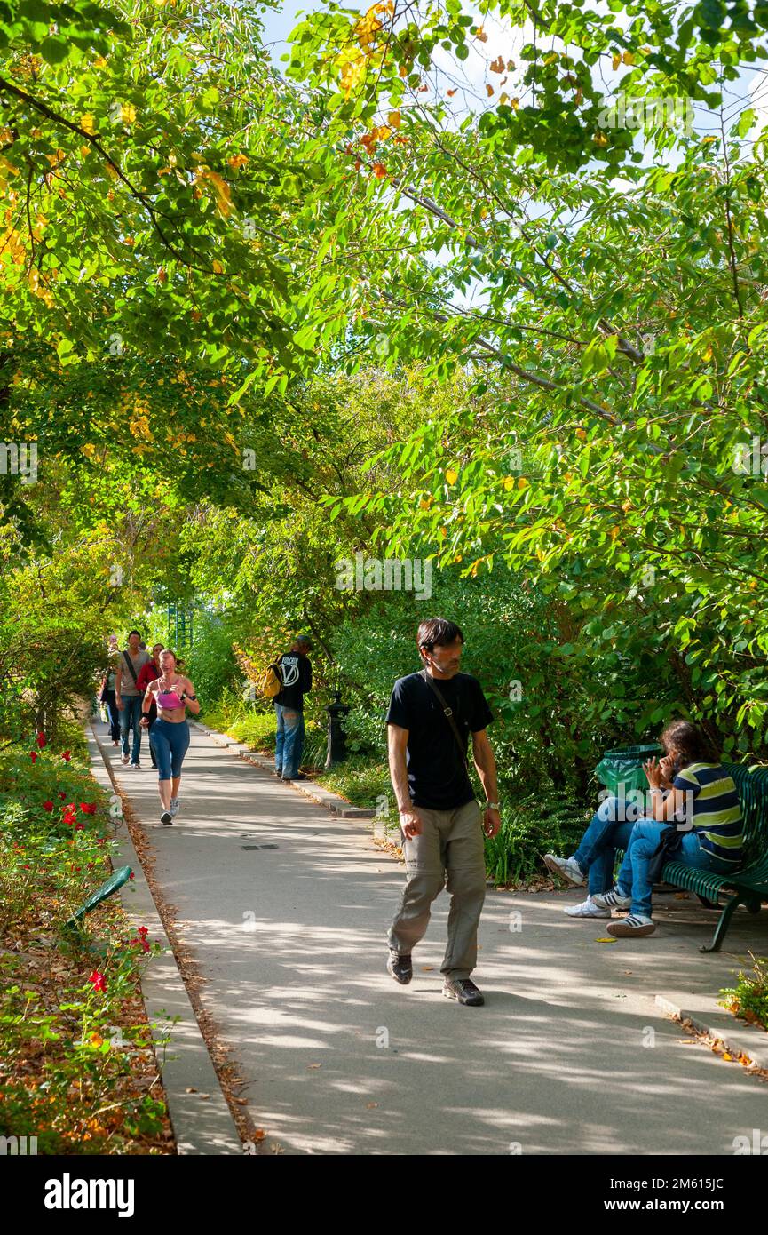 Paris, France - Small Crowd of People, Enjoying Nature, "Promenade ...