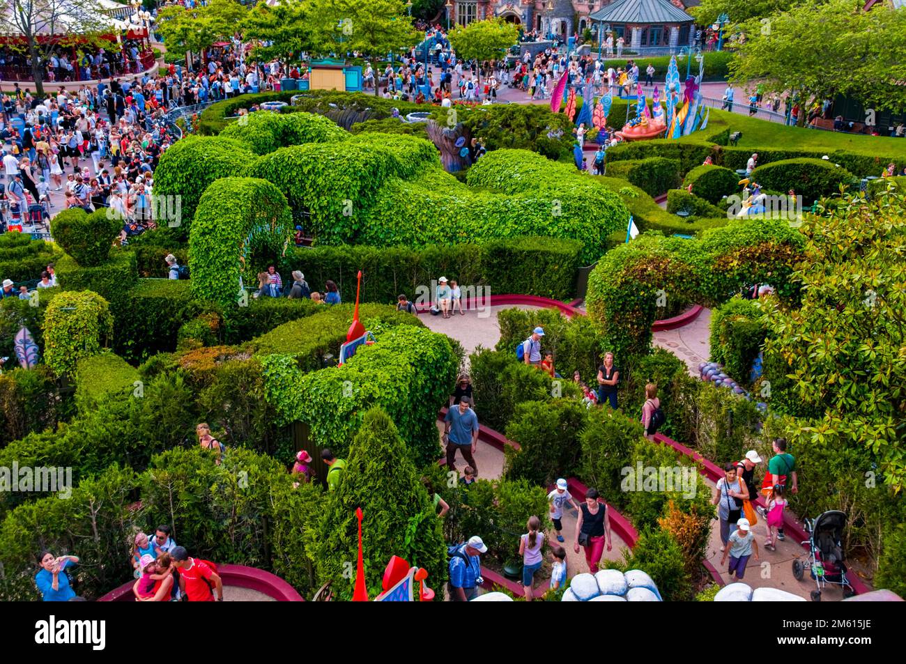 Chessy France, Theme Parks, Large Crowd of People Visiting Disneyland ...