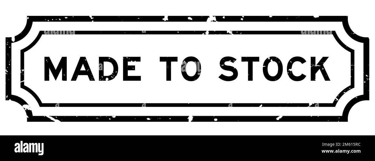 Grunge black made to stock word rubber seal stamp on white background ...