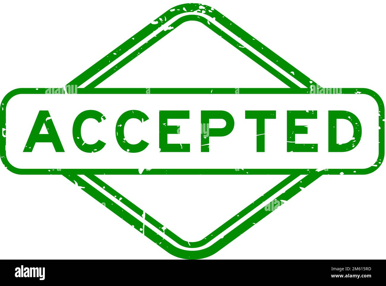 Grunge green accepted word rubber seal stamp on white background Stock Vector Image & Art - Alamy