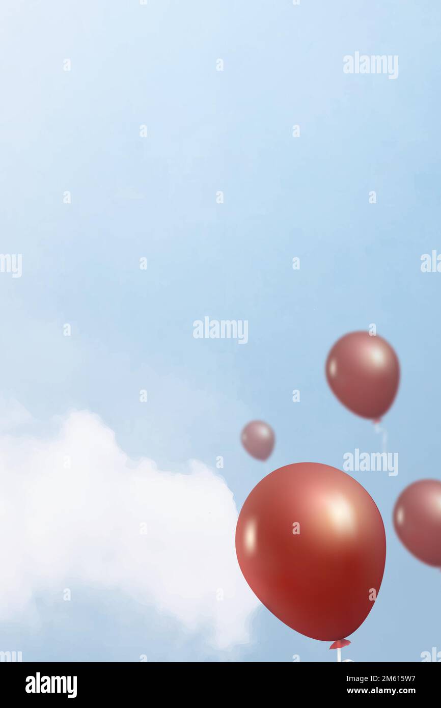 Red flying balloons template design vector Stock Vector Image & Art - Alamy
