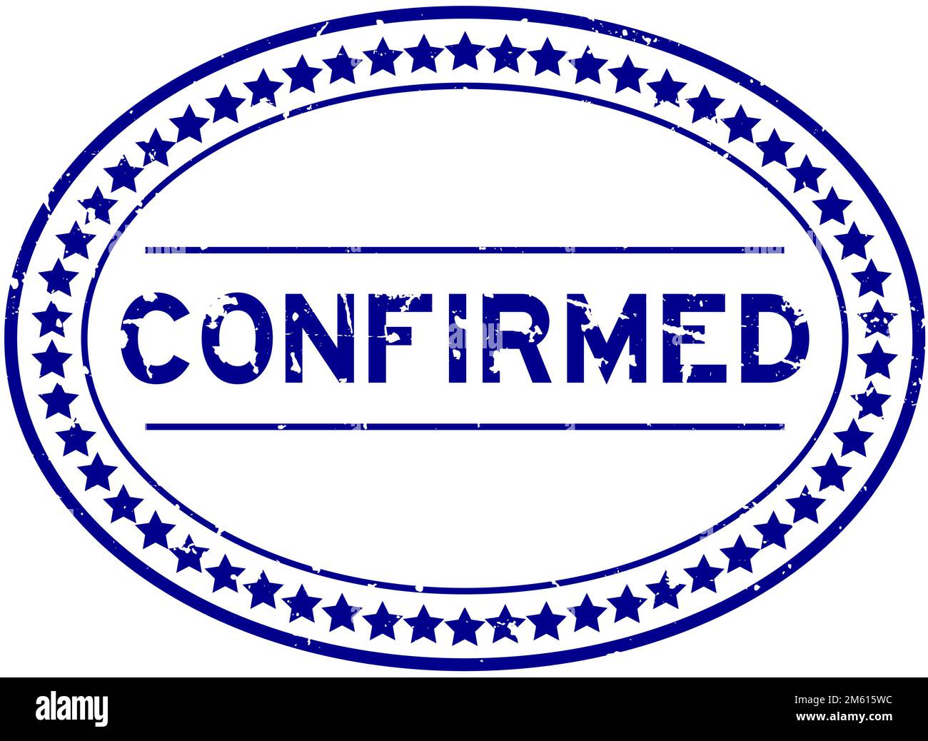 Grunge blue confirmed word oval rubber seal stamp on white background Stock Vector Image & Art ...