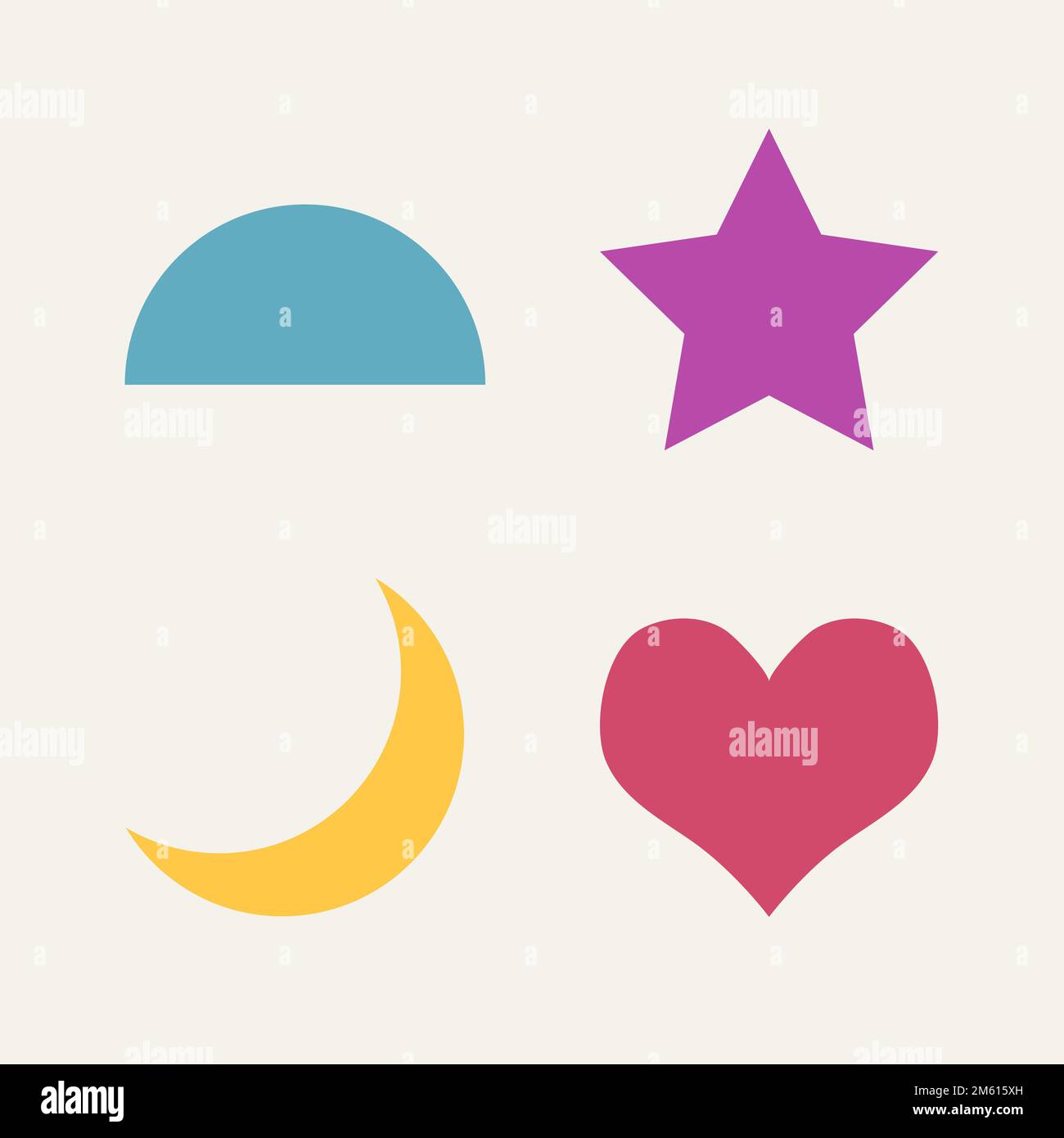 Colorful flat geometric shapes set vector Stock Vector Image & Art - Alamy