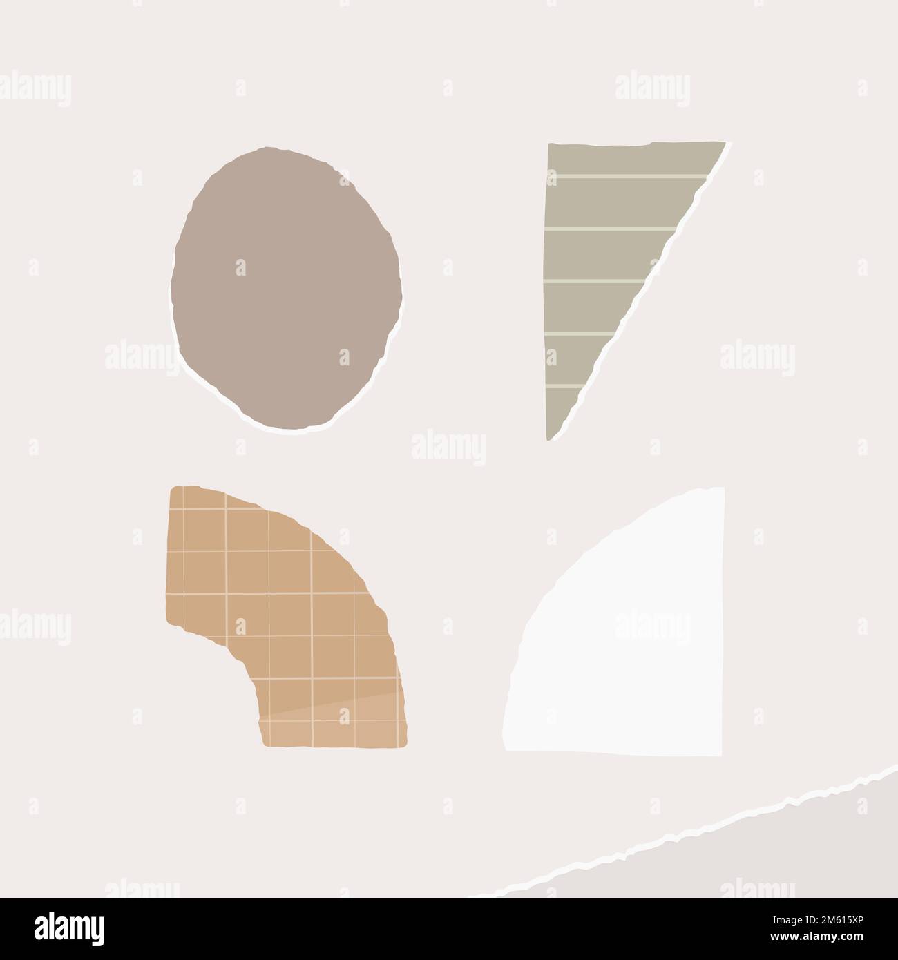 Torn paper note collection social ads template vector Stock Vector ...