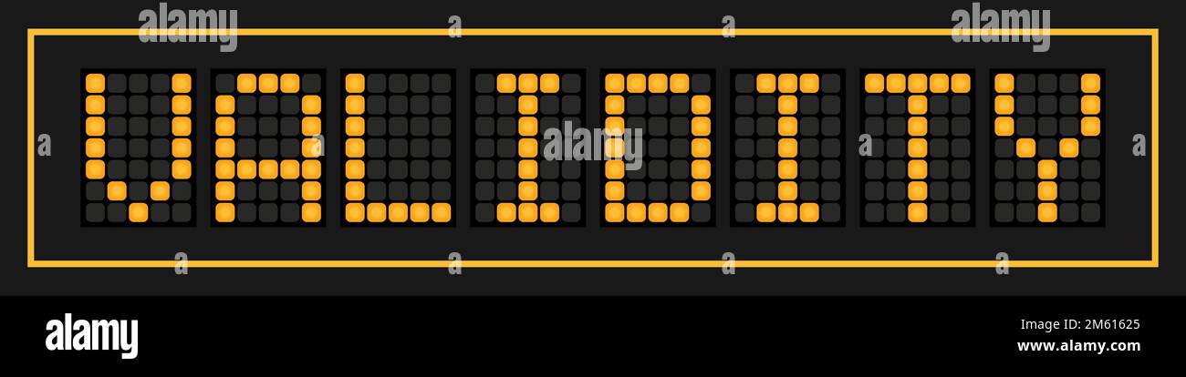 Orange color led banner in word validity on black background Stock ...