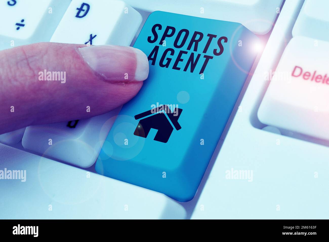 Hand writing sign Sports Agent. Internet Concept person manages ...