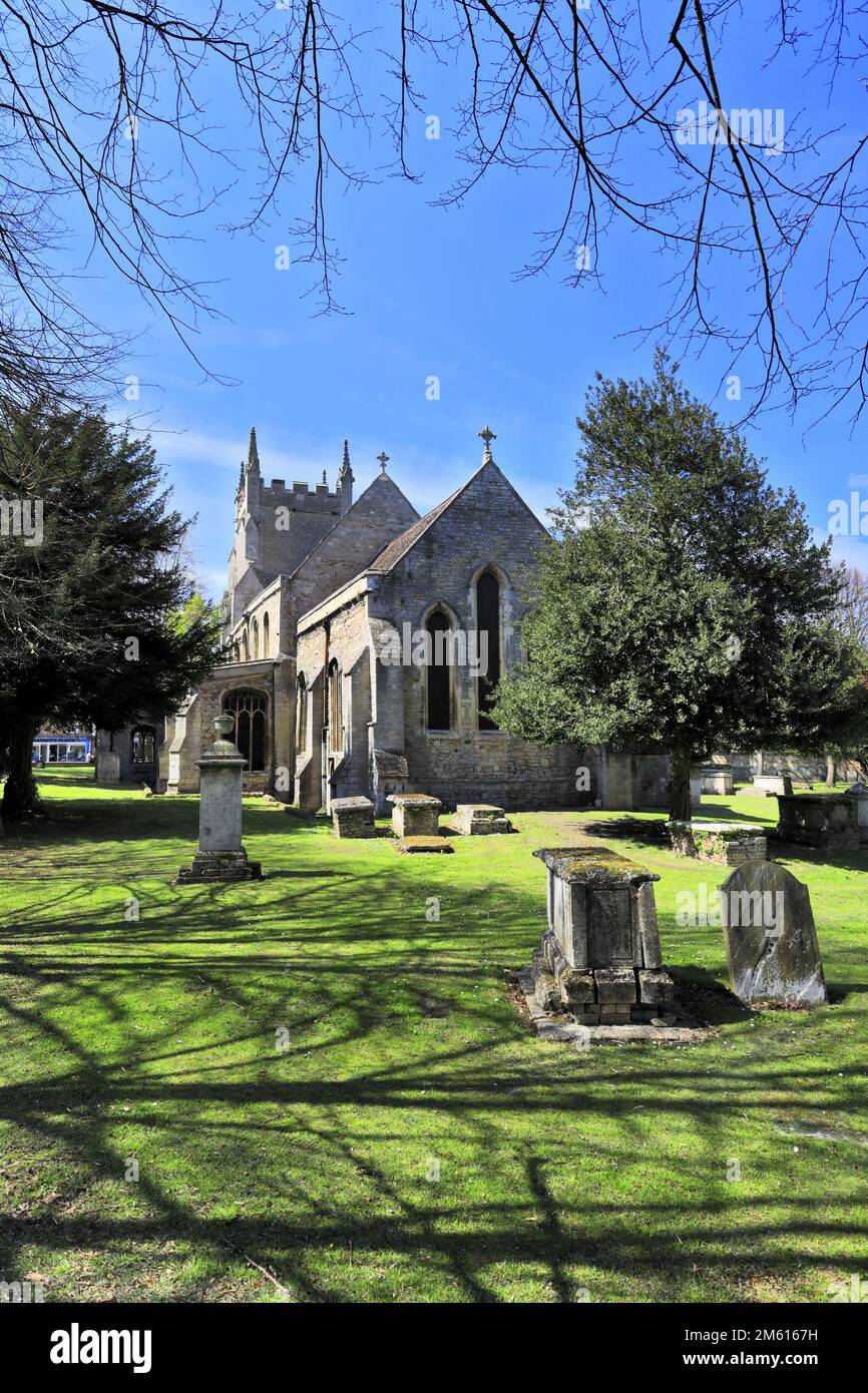 St Mary's Church, Huntingdon town, Cambridgeshire, England; UK Stock ...