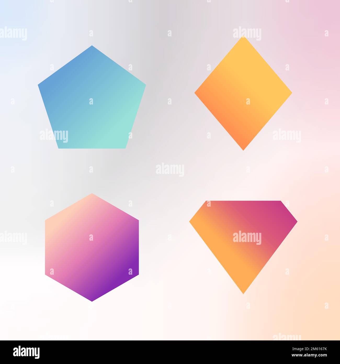 Colorful gradient geometric shapes set vector Stock Vector Image & Art ...