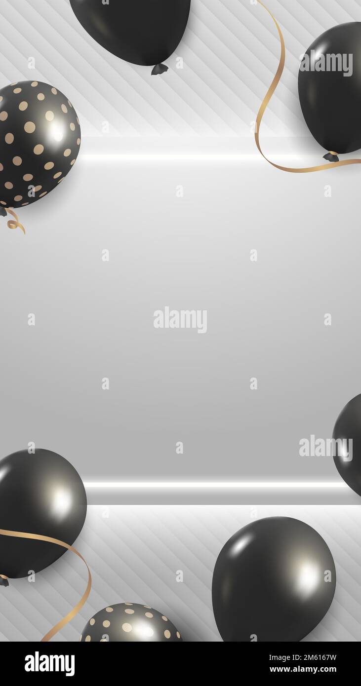 Silver balloon border Stock Vector Images - Alamy