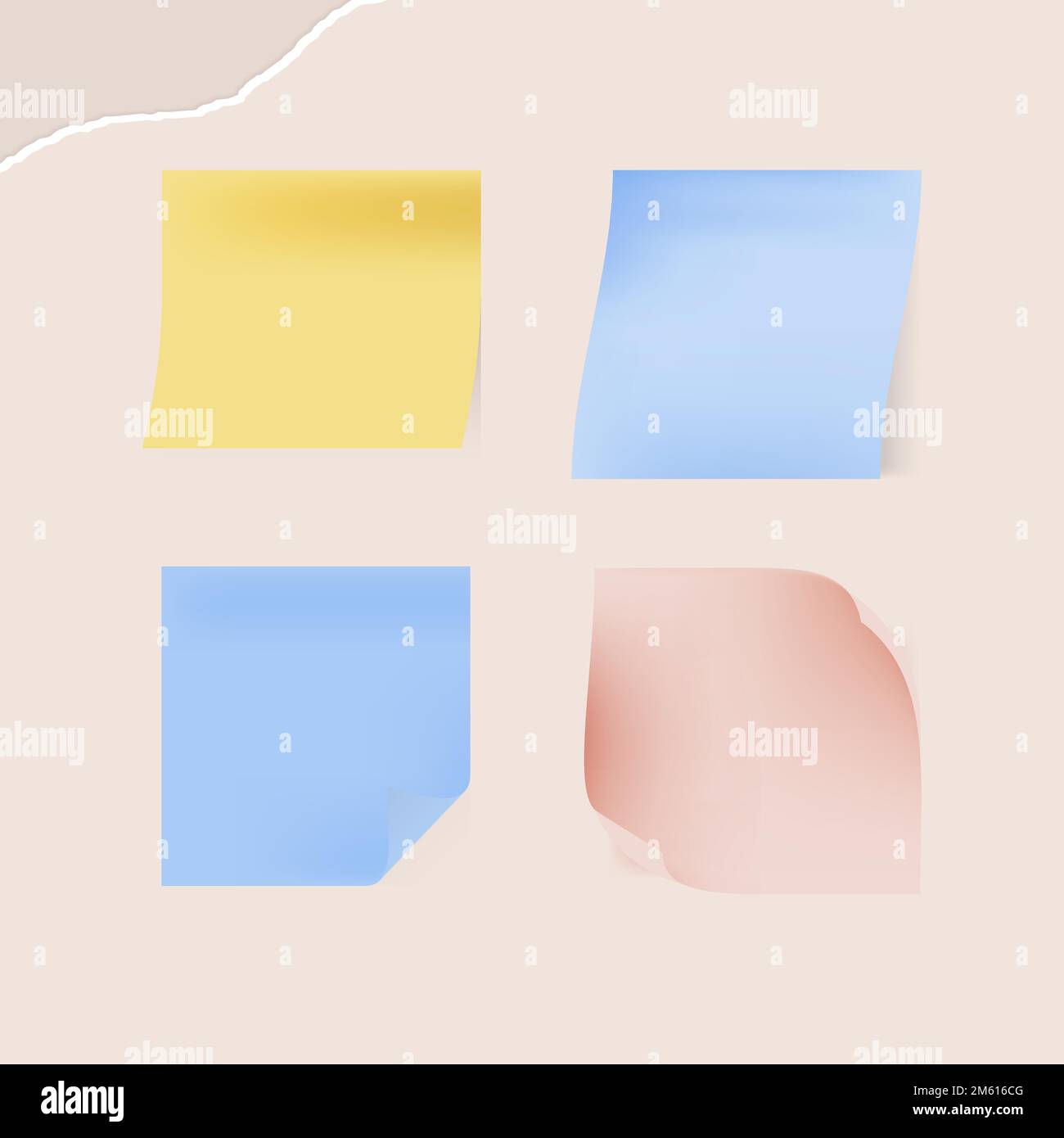 Colorful paper note collection social ads template vector Stock Vector ...