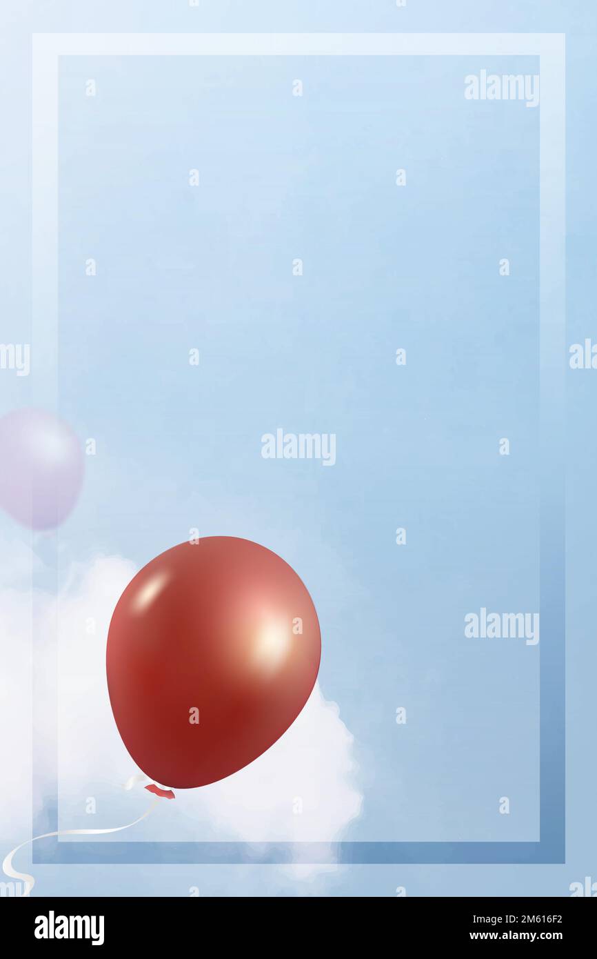 Red flying balloons frame design vector Stock Vector Image & Art - Alamy
