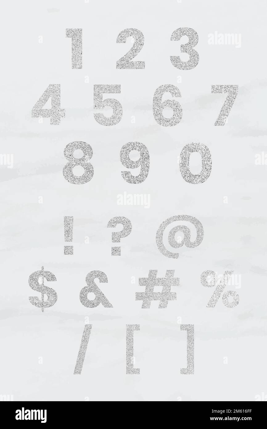 Glitter number and character collection vector Stock Vector Image & Art ...