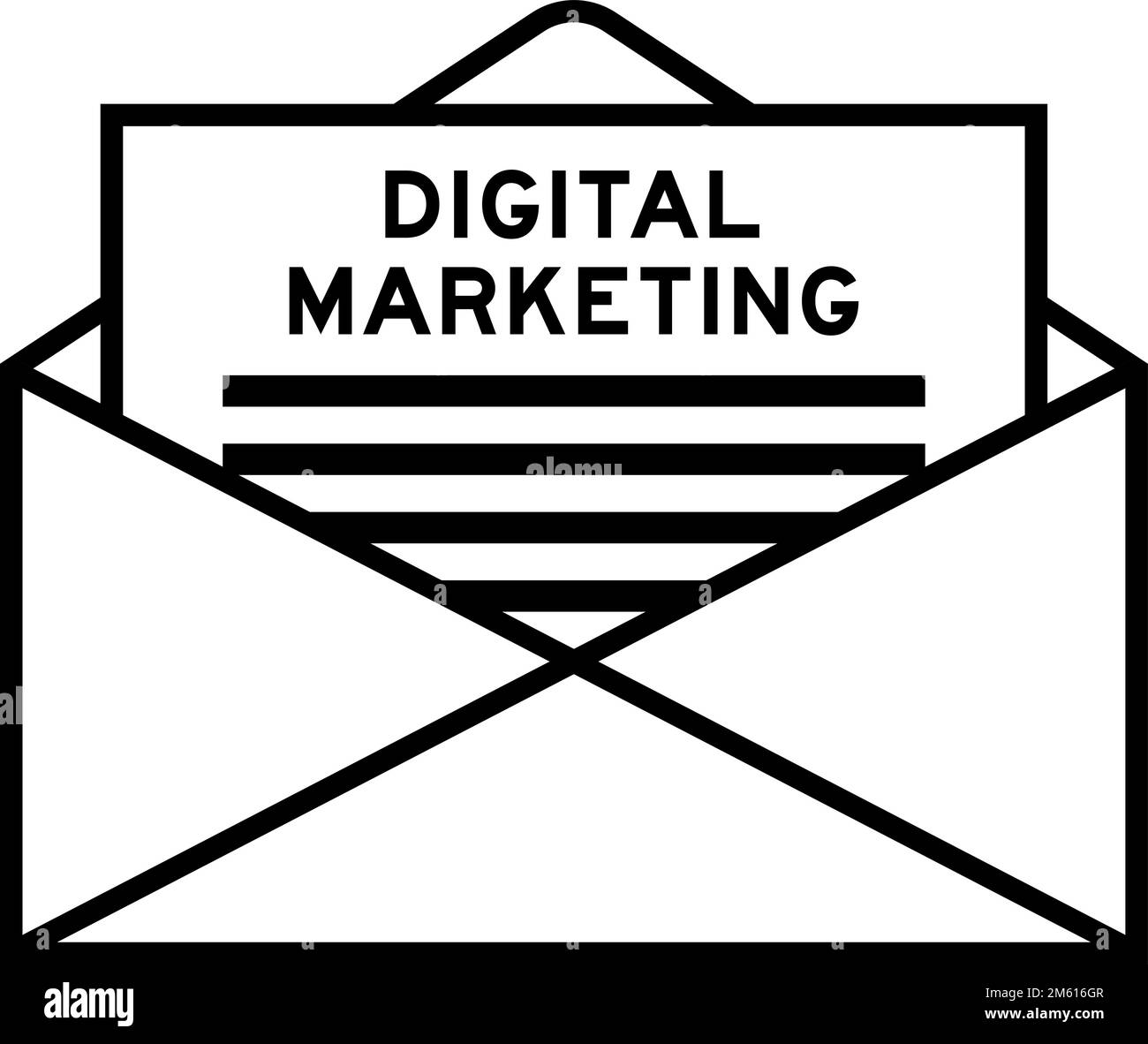Envelope and letter sign with word digital marketing as the headline ...
