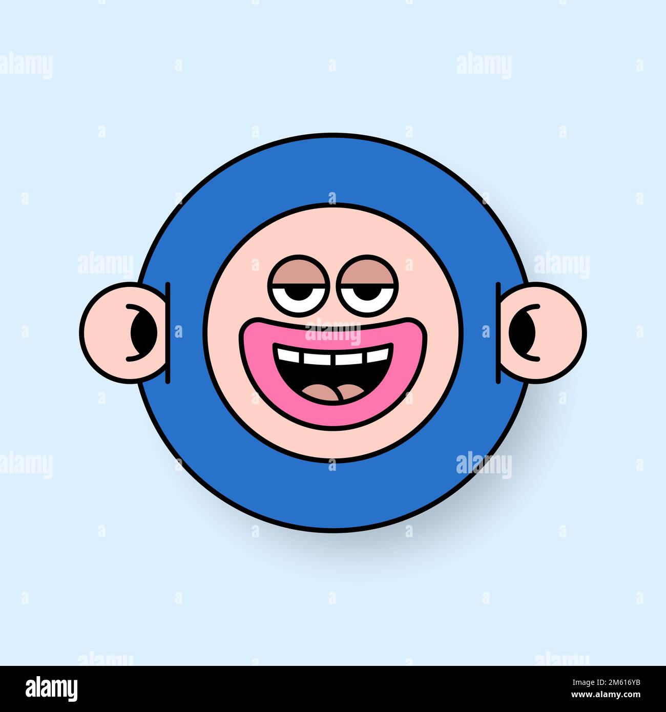 Funky monkey monster emoji sticker vector Stock Vector Image & Art - Alamy