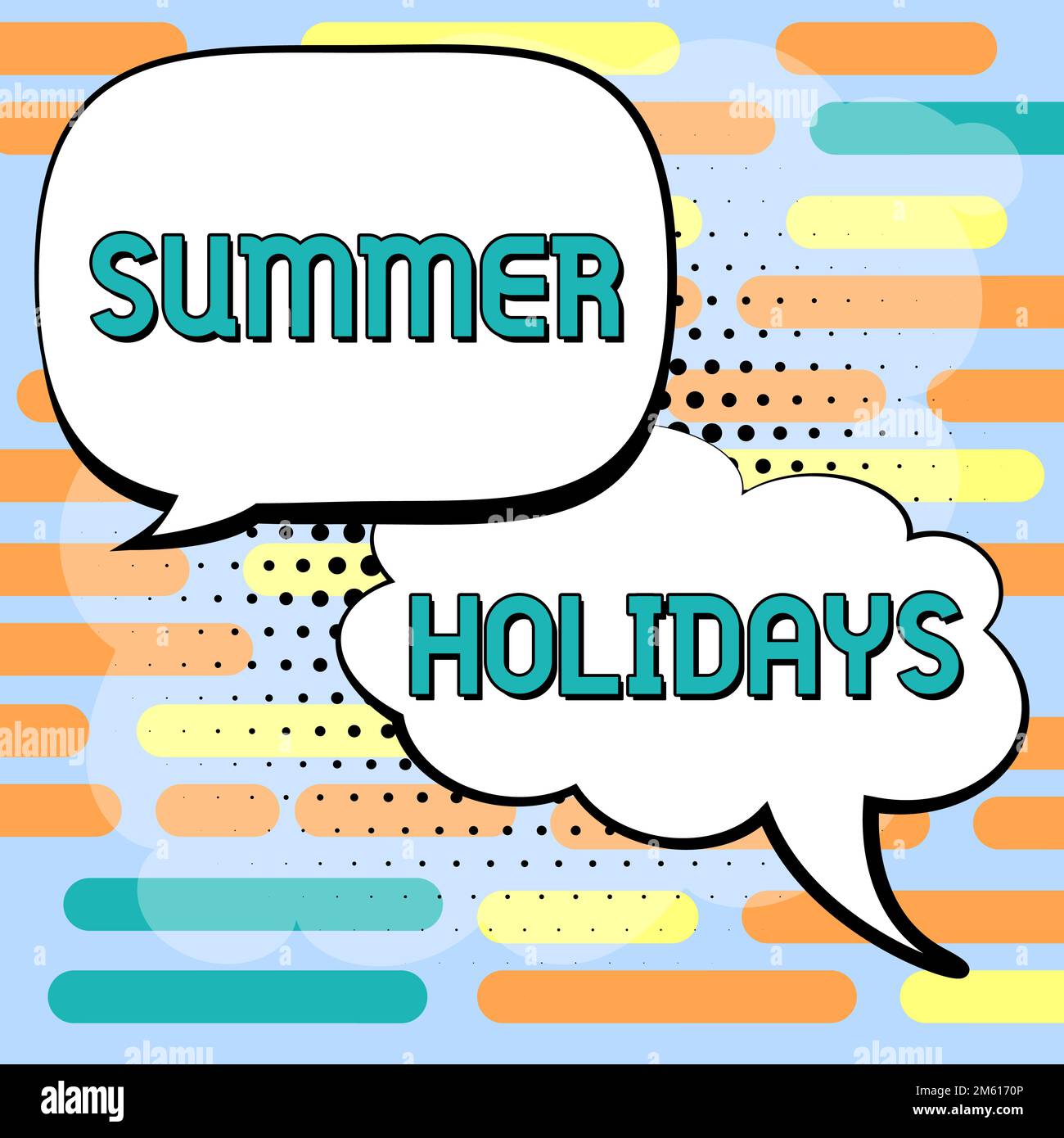 Conceptual caption Summer Holidays. Concept meaning Vacation during the ...