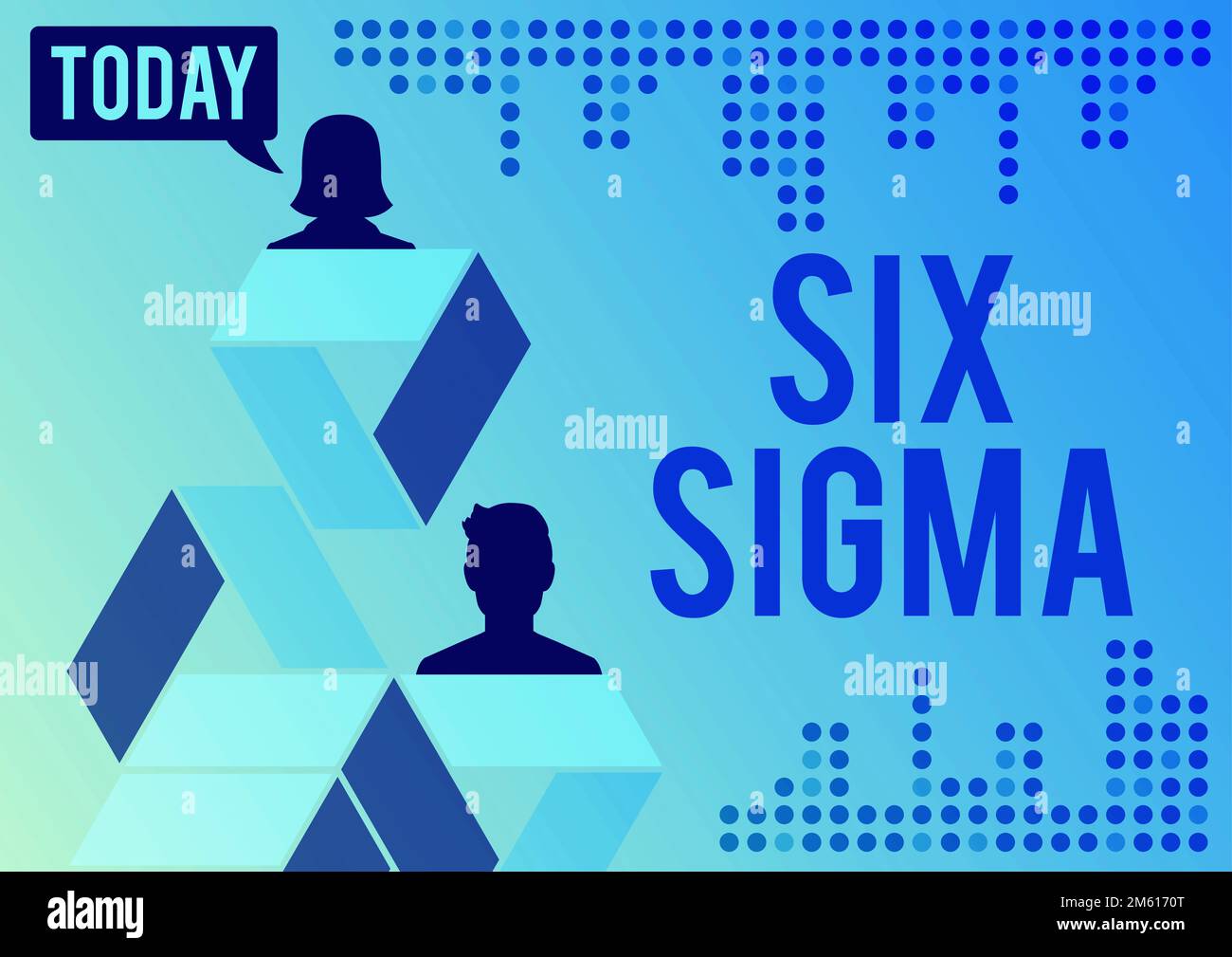 Text caption presenting Six Sigma. Word Written on management ...