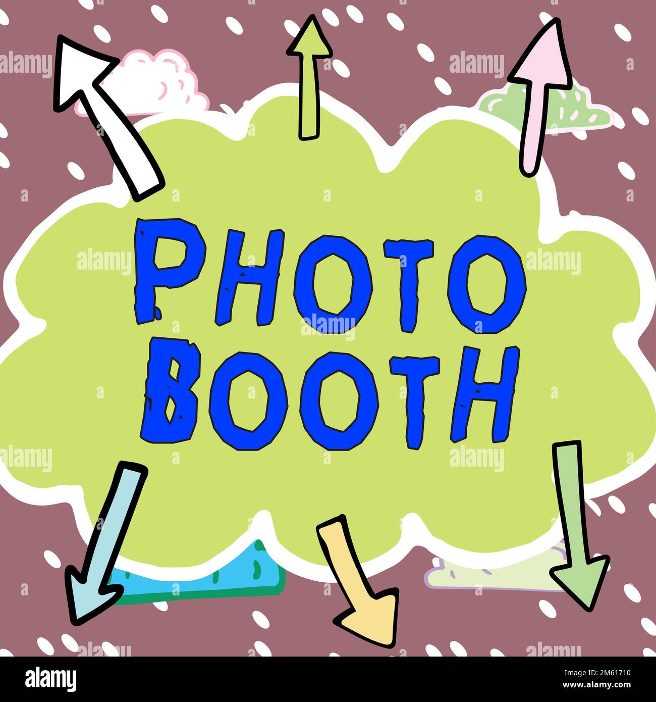 Conceptual caption Photo Booth. Business overview form of photo sharing ...