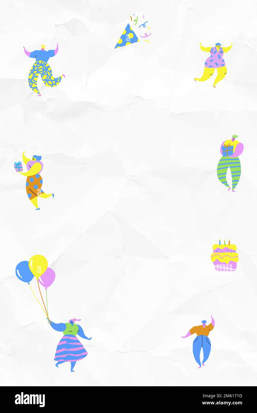 Colorful characters framed on crumpled paper background vector Stock ...