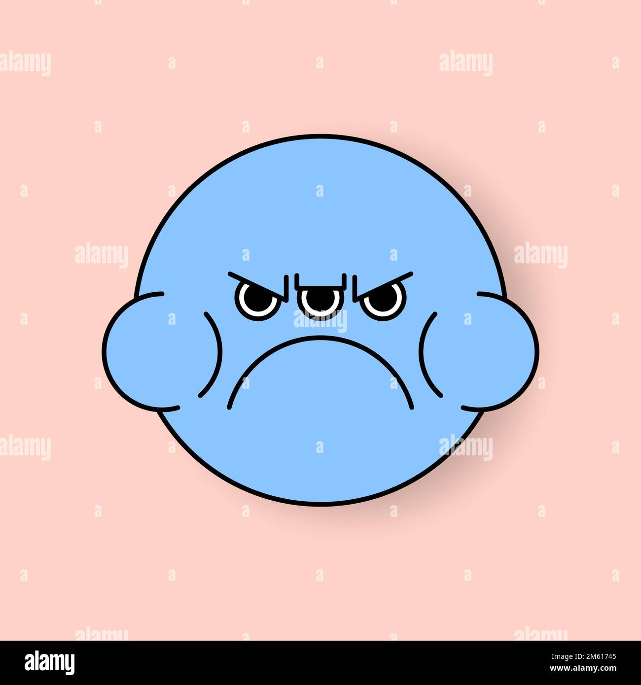 Funky blue monster frog emoji sticker vector Stock Vector Image & Art ...