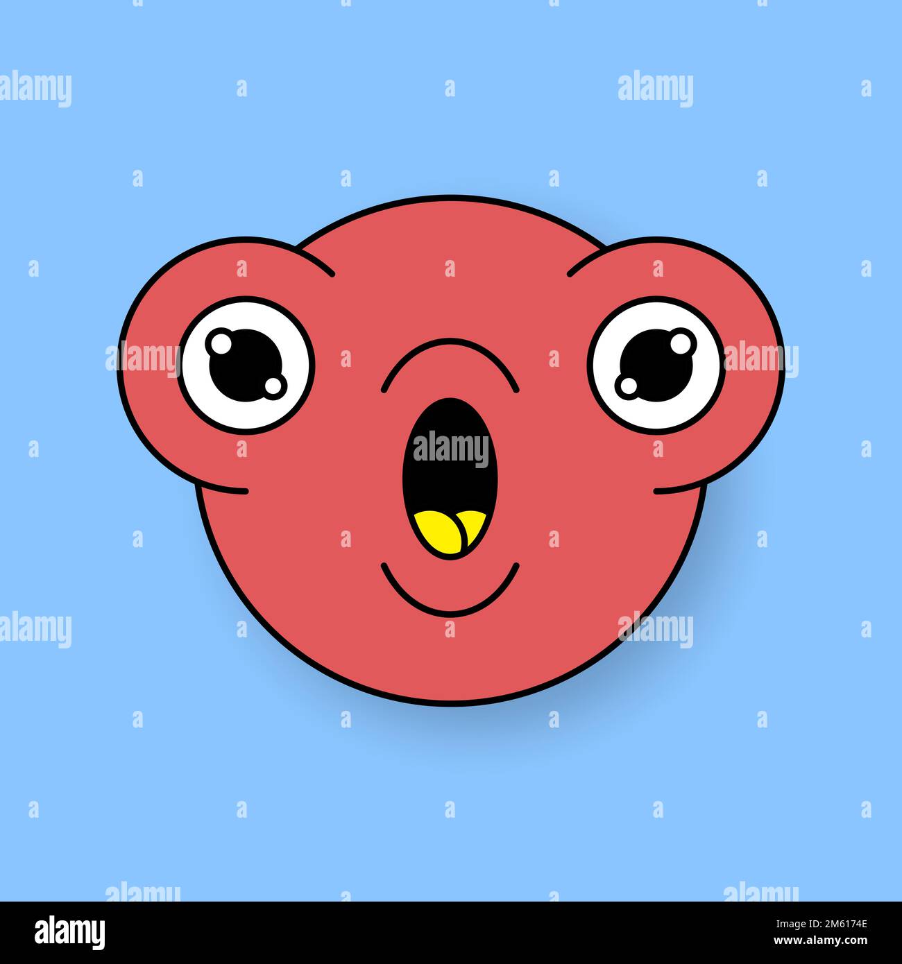 Red funky monster goldfish emoji sticker Stock Vector Image & Art - Alamy