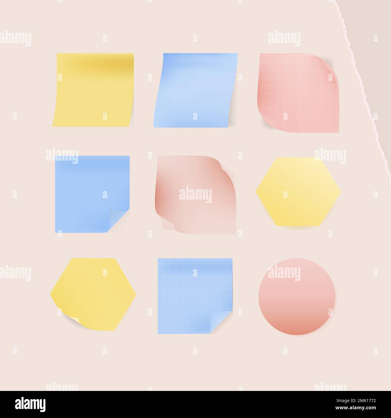 Colorful paper note collection social ads template vector Stock Vector ...