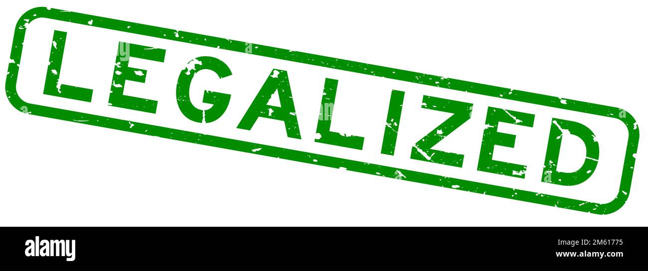 Grunge green legalized word square rubber seal stamp on white background Stock Vector Image ...