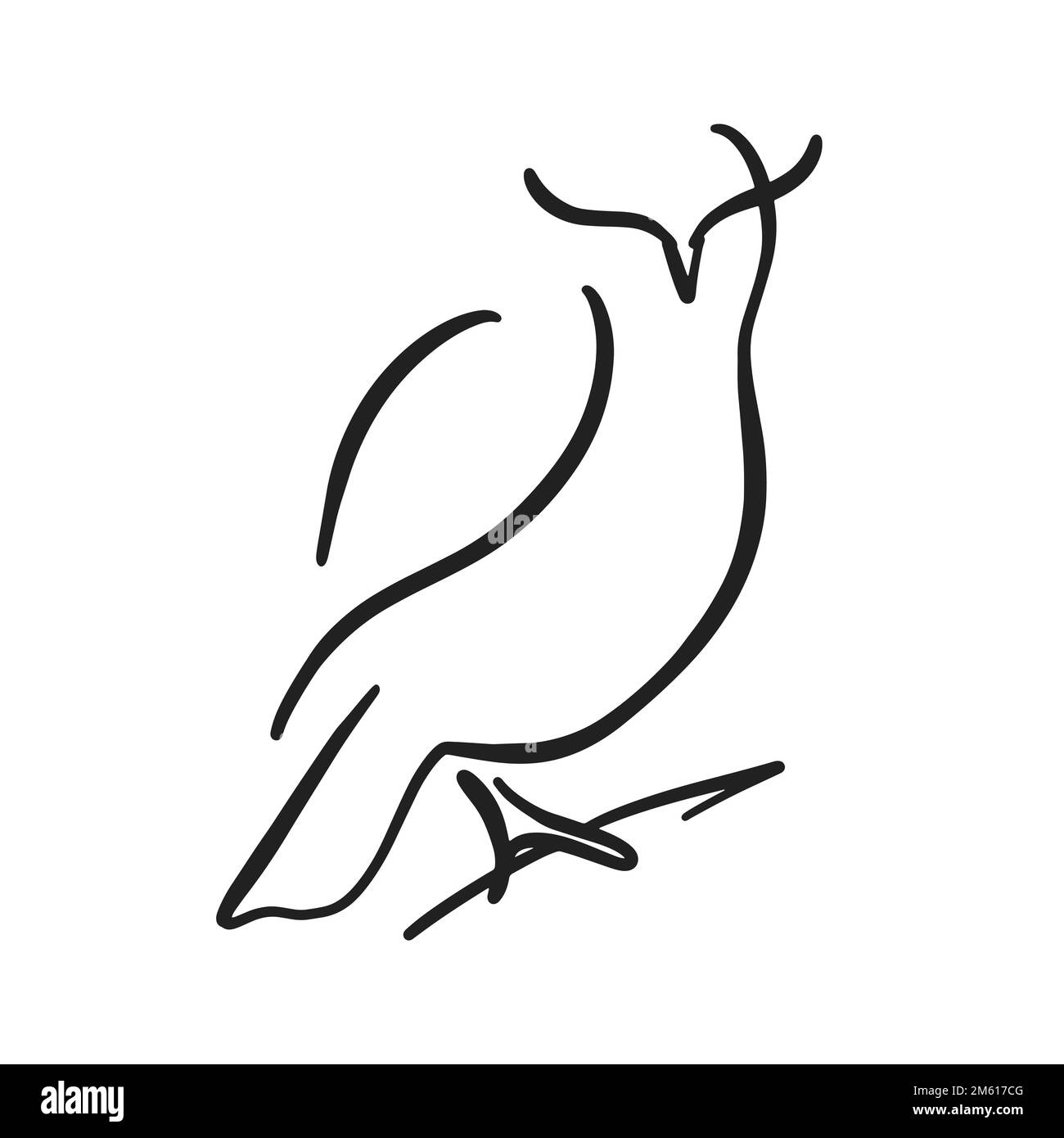 Owl Linear Art. Hand drawn trendy vector illustration Stock Vector ...